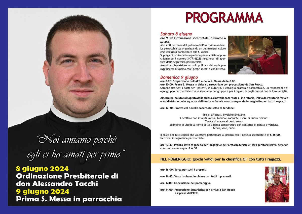 Alessandro diventa prete, Vanzaghello in festa - Varesenoi.it